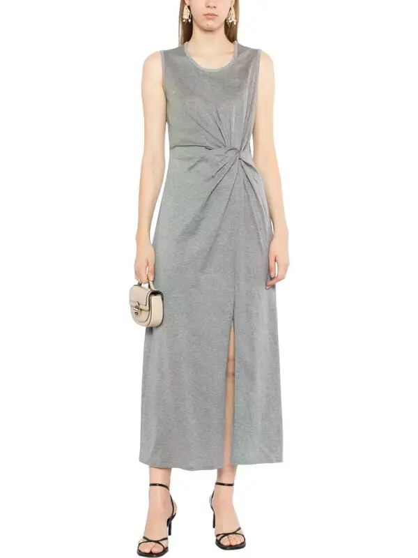 JNBY Stone Twist-detail Front-slit Dress - Grey