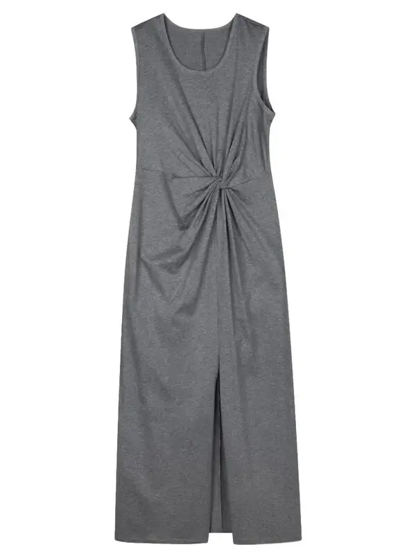 JNBY Stone Twist-detail Front-slit Dress - Grey