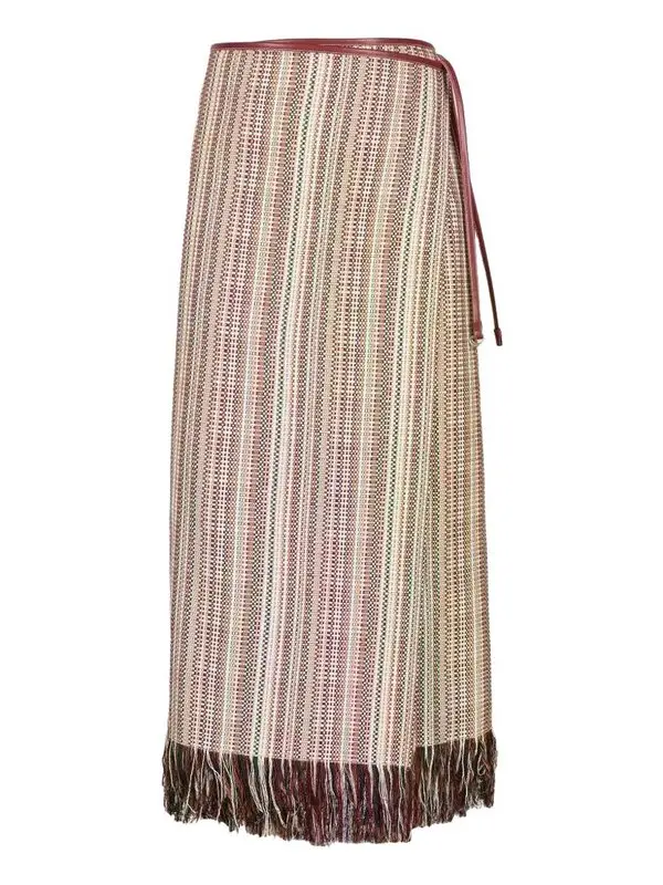 LESS Woven Wrap Skirt - Red