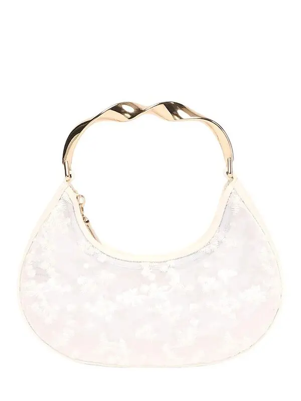 Simkhai Nixi Floral Embroidered Mesh Handbag - Ivory