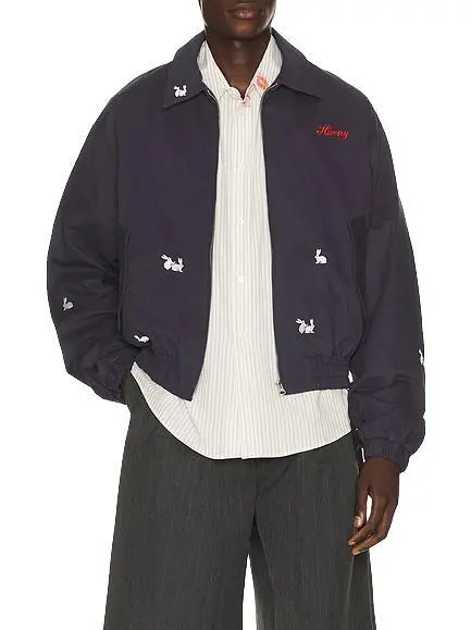 CARNE BOLLENTE Harrington Jacket - Navy