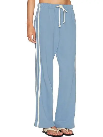 Donni. The Eco Terry Stripe Crop Pant - Cornflower