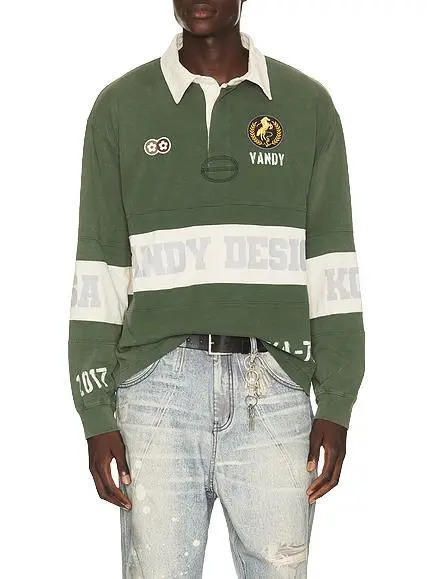 VANDYTHEPINK Washed Long Sleeve Rugby - Green