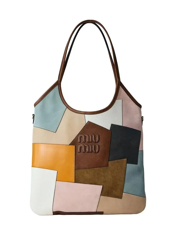 Miu Miu Patchwork Leather Shoulder Bag - Brown