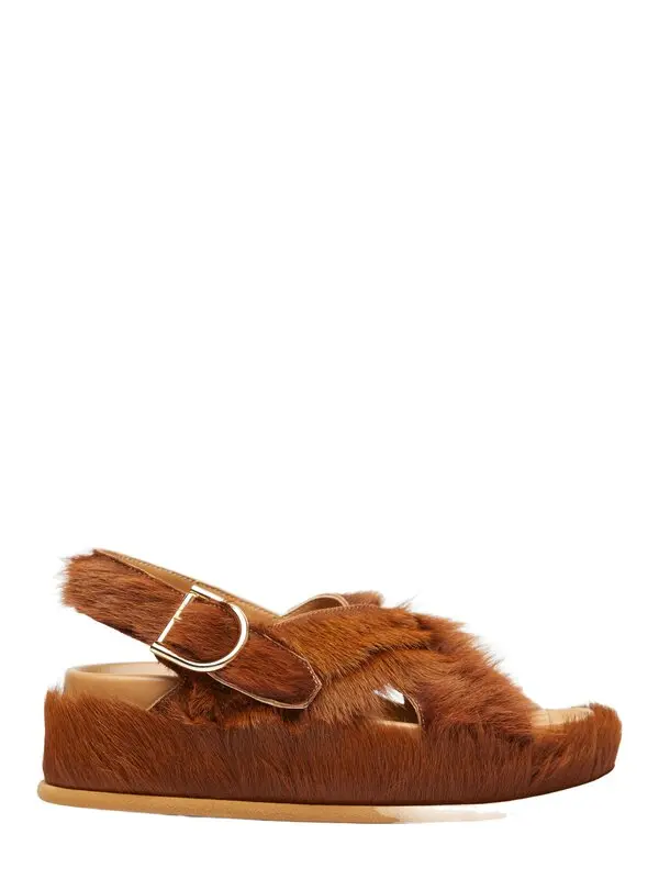 Dries Van Noten Ponyhair Sandals - Brown
