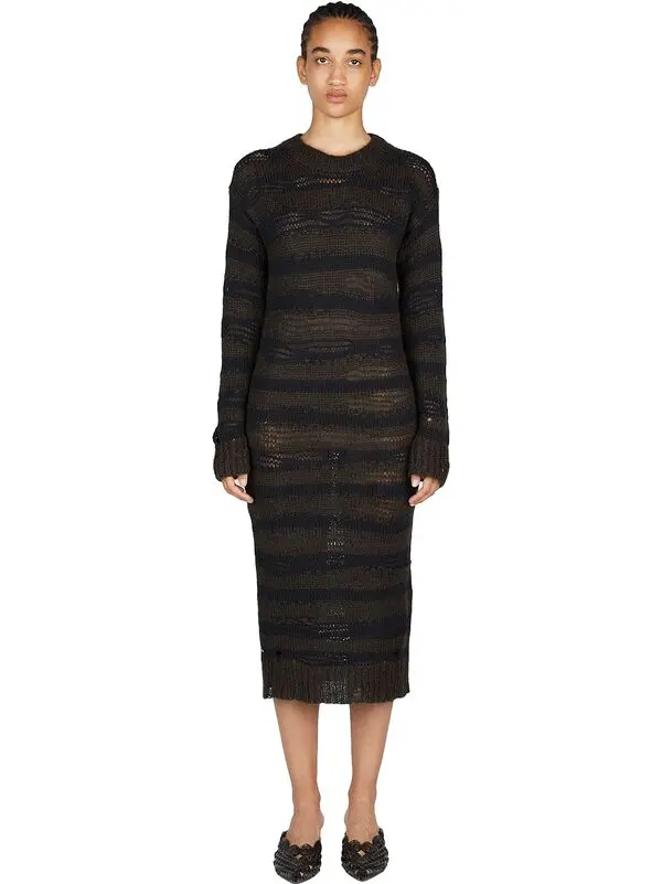Acne Studios Ladder Knit Midi Dress - Brown