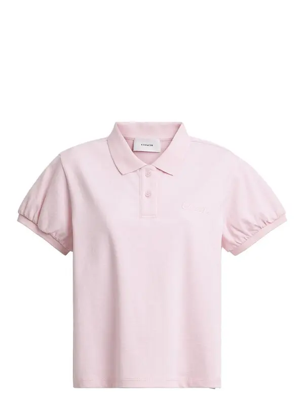 COACH Organic Cotton Script Shrunken Polo - Pink