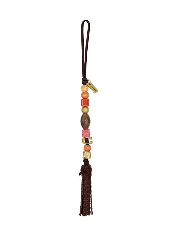 COACH Beaded Tassel Bag Charm - Brass/multi