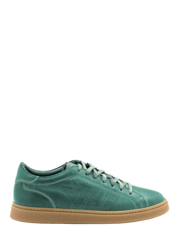 Lukure Italian Buffalo Leather Lace-up Sneakers - Mint
