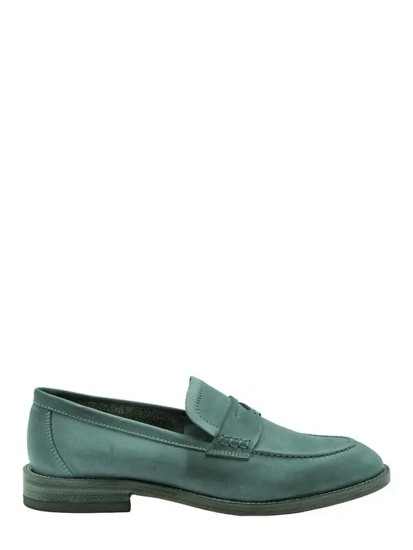 Lukure Mina Hand-dip Dyed Leather Loafers - Mint