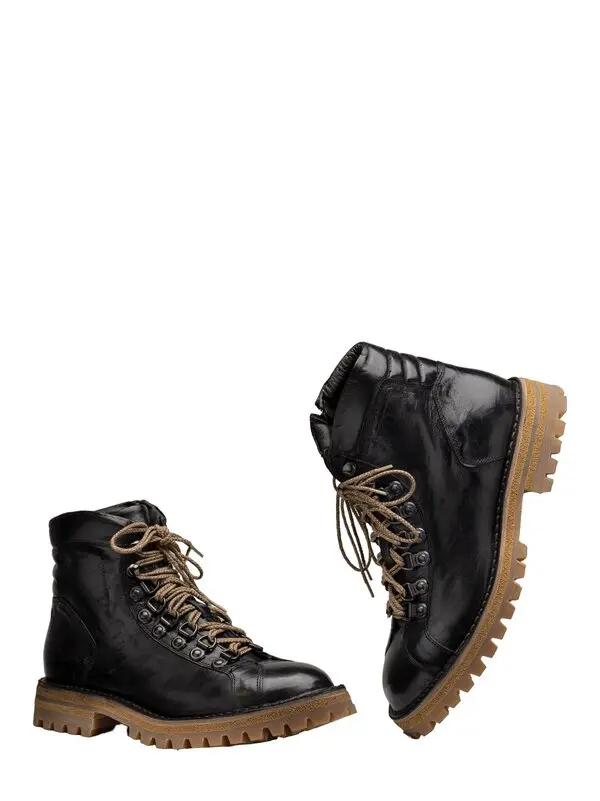 Lukure Hemsedal Kangaroo Leather Lace-up Boots - Black
