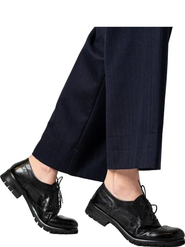 Lukure Soft Wing Tip Lace-up Shoes - Black