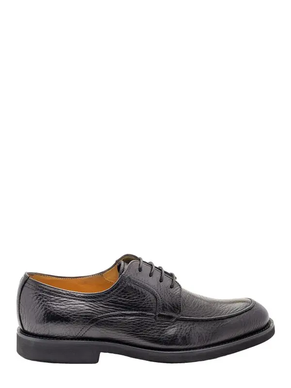 Lukure Henry Deer Skin Lace-up Derby Shoes - Black