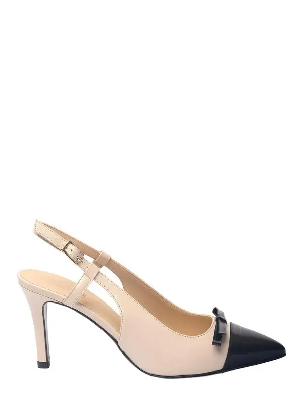 Lukure Gaia Slingback Pumps - Bone Black
