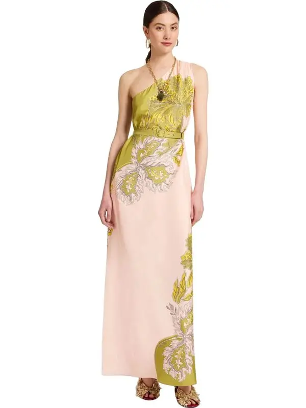 La DoubleJ Swathe Placée Pink Silk Twill Roy Dress - Multicolour