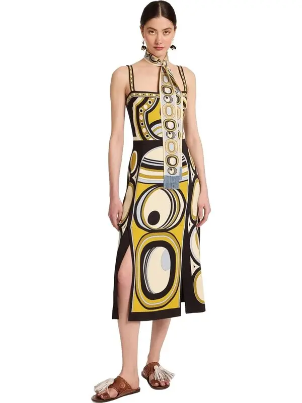 La DoubleJ Sanctuary Placée Satin Midi Dress - Multicolour