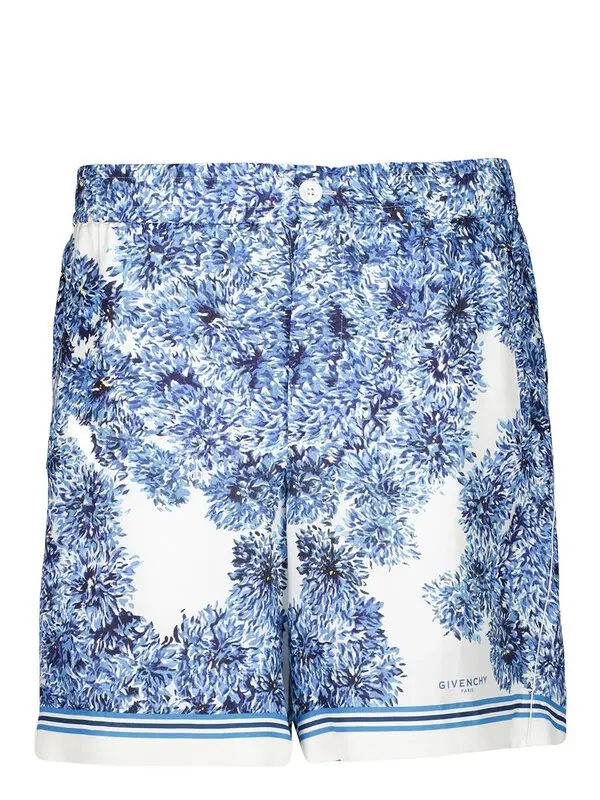 Givenchy Bermuda Shorts With Pompom Print - Blue
