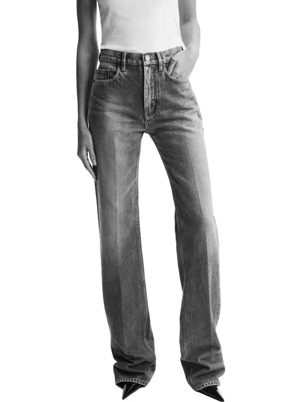 Saint Laurent Yves" Flared Jeans In Midi Denim - Blue