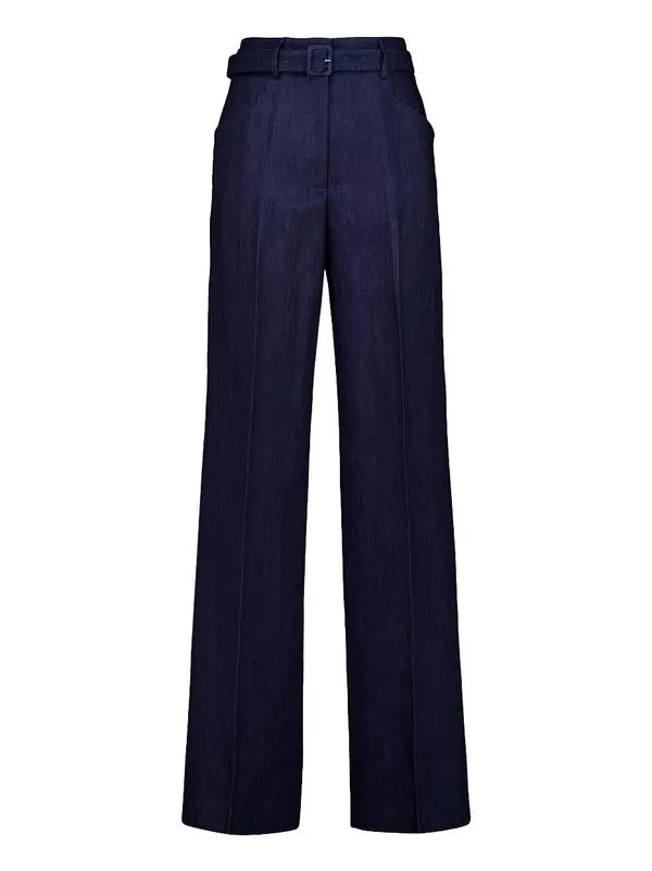 Gabriela Hearst Norman Wide-leg Cotton Trousers - Blue