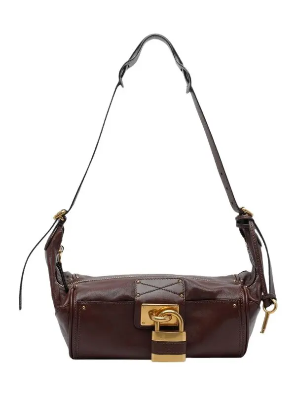 Chloé Paddington Leather Shoulder Bag With Turn Lock - Brown