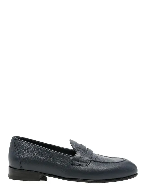 Brioni Appia Leather Penny Loafers - Blue