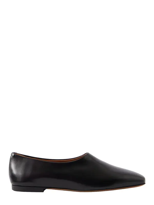 JIL SANDER Ballerina Prince Leather Flats - Black