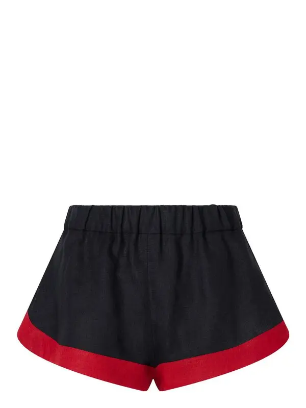 LIBEROWE Stella Tiered Linen Shorts - Black