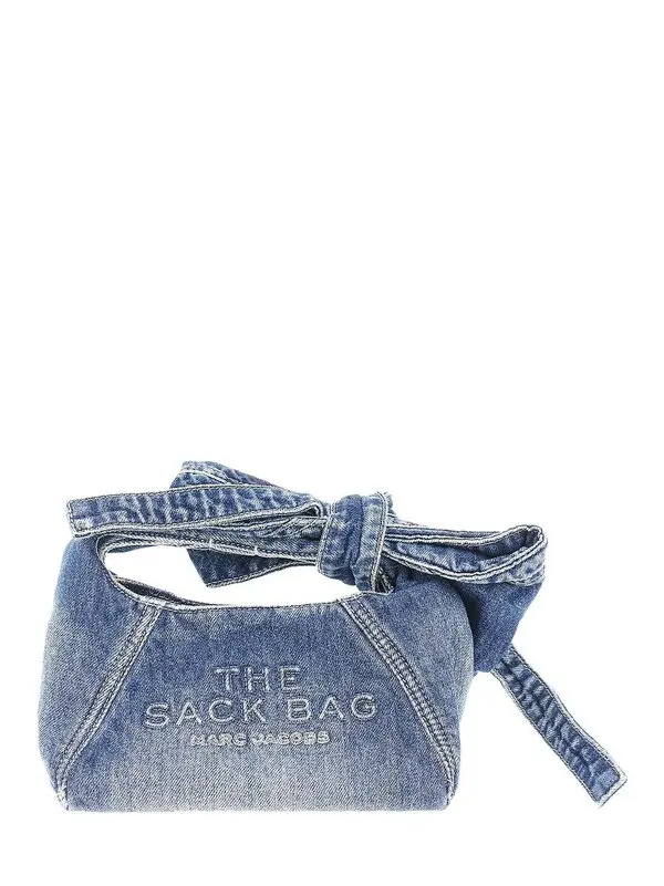 Marc Jacobs Denim The Sack Bag Handbag With Bow Detail - Blue