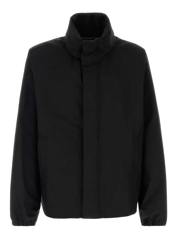 Gucci Black Cotton Stand Collar Jacket - Multicolor