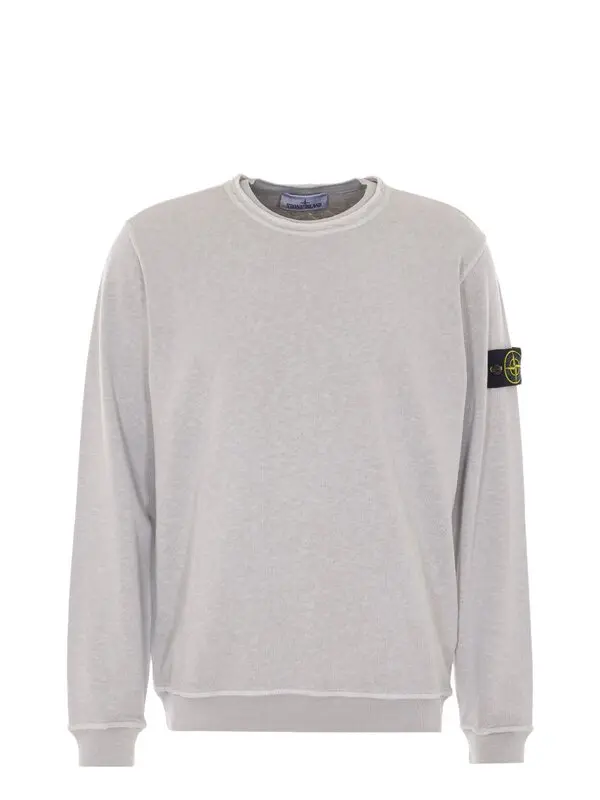 Stone Island Crewneck Logo Sweatshirt - Gray