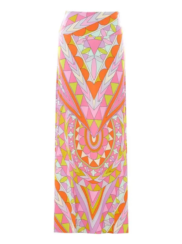 Emilio Pucci Graphic Print A-line Long Skirt - Multicolor
