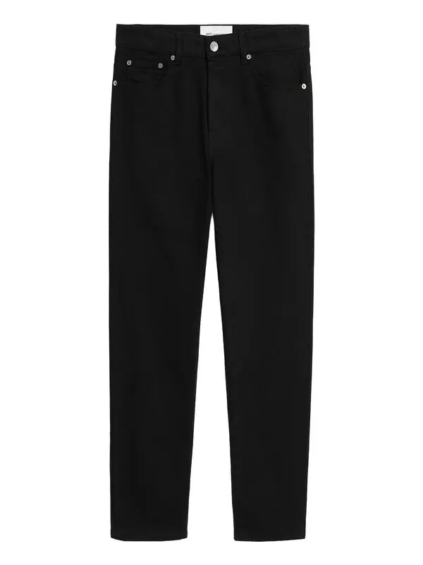 AMI Paris Tapered Fit Cotton Jeans - Black