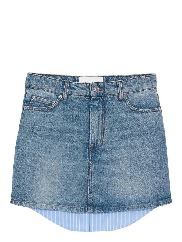 AMI Paris Cotton Mini Skirt - Blue