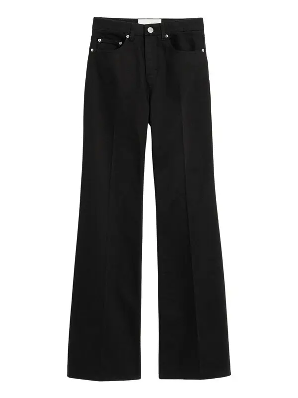 AMI Paris Flare Fit Cotton Jeans - Black