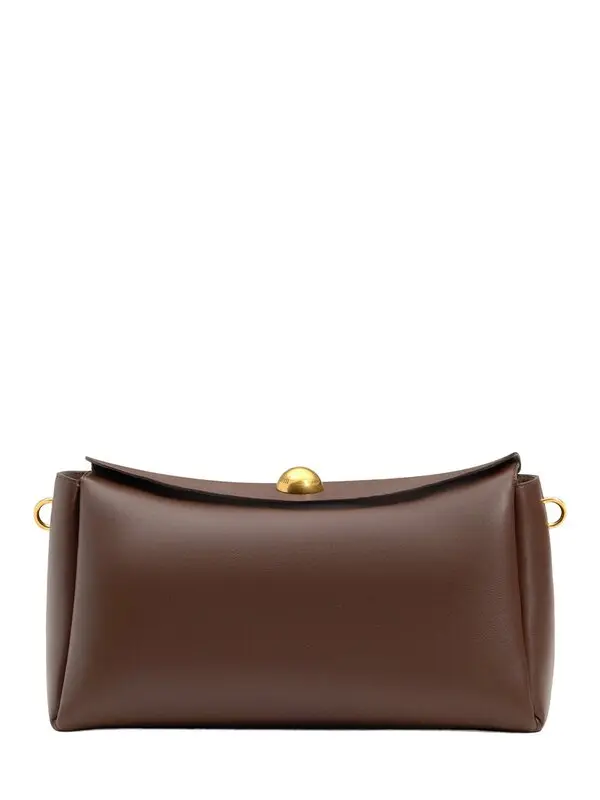 AMI Paris Carrousel Medium Smooth Leather Bag - Chocolate