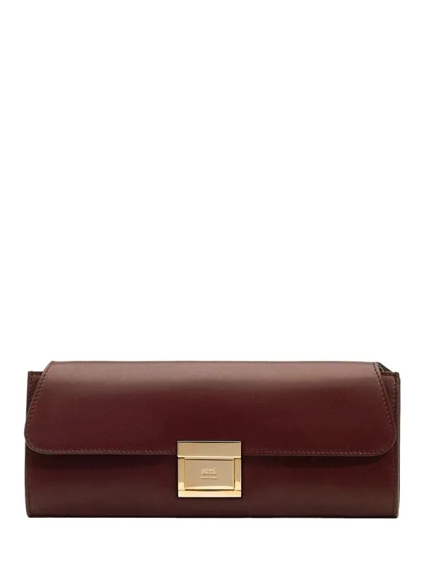 AMI Paris Mimi Pouch In Smooth Leather - Cherry