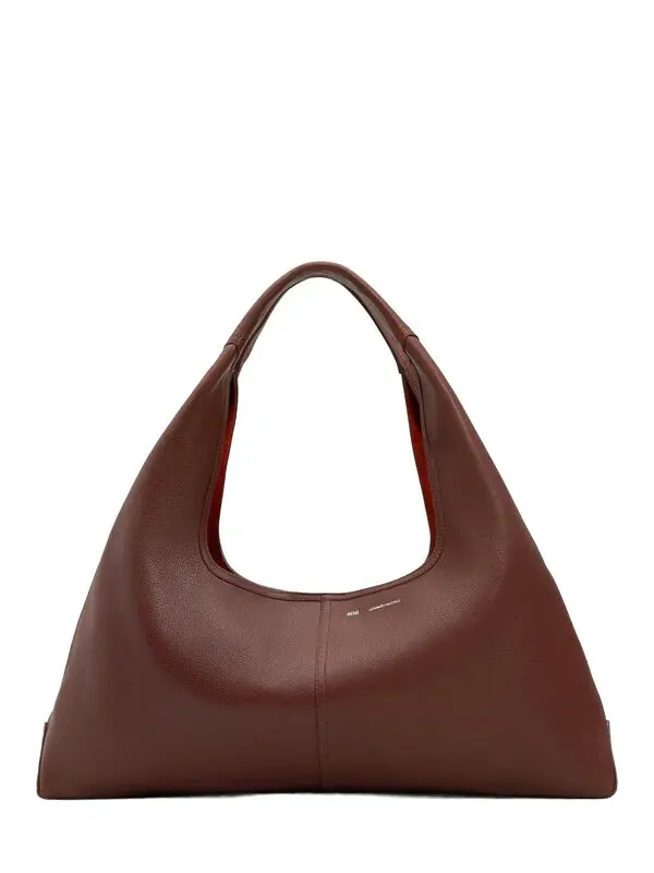 AMI Paris Soft Leather Etienne Shoulder Bag - Cherry