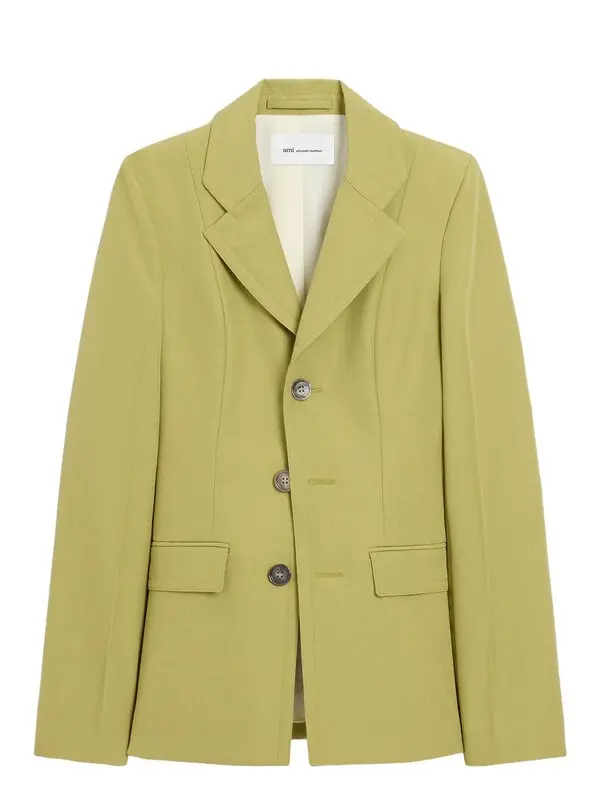 AMI Paris Green Wool Single-breasted Jacket - Matcha