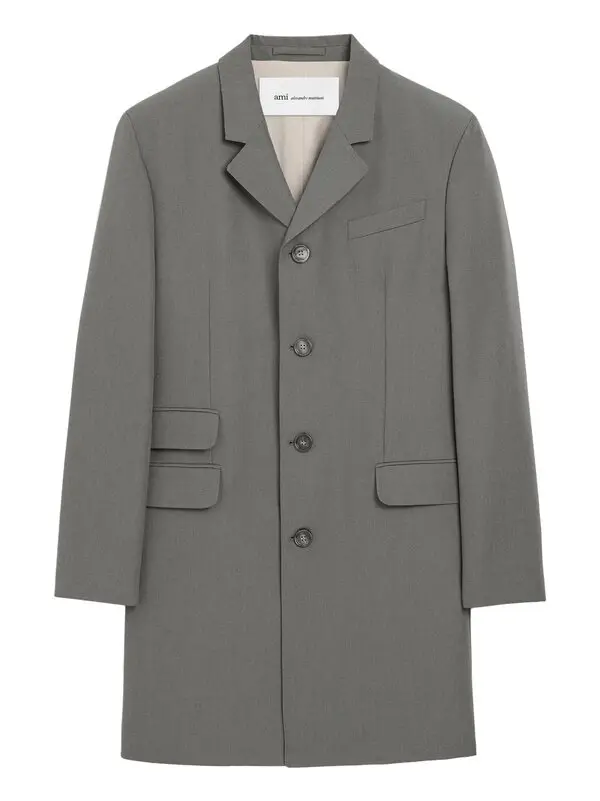 AMI Paris Grey Wool Single Breasted Jacket - Carbon