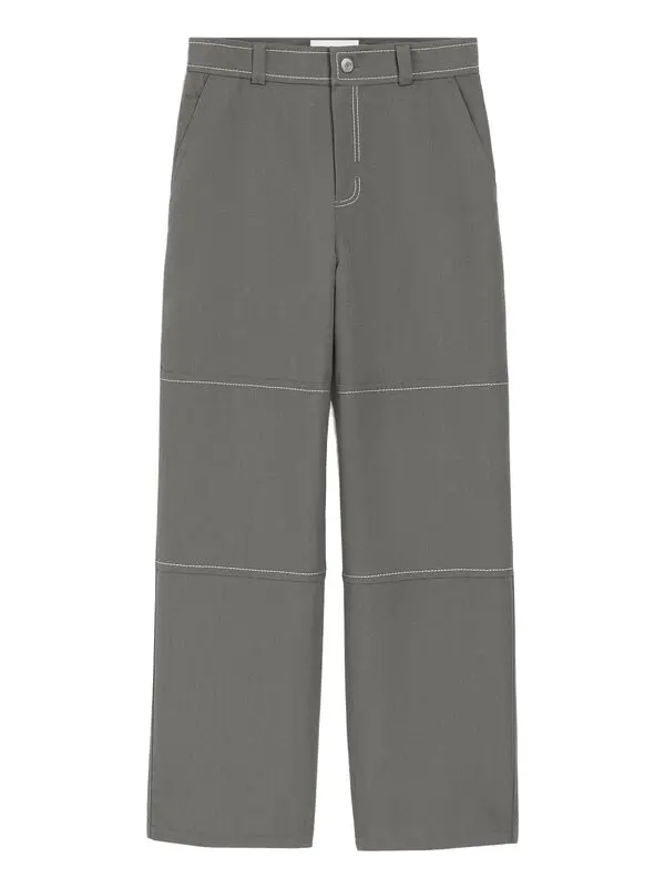 AMI Paris Wool Worker Trousers - Carbon