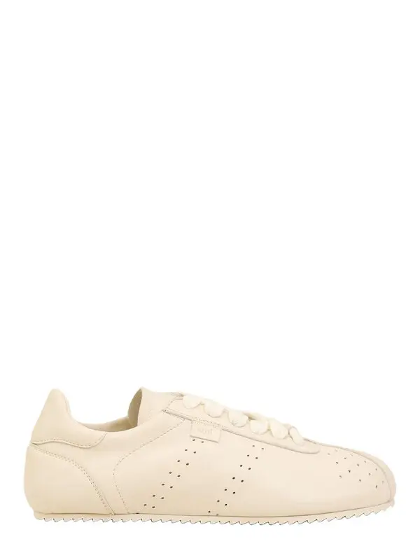 AMI Paris White Cow Leather Soft Sneakers - Ivory