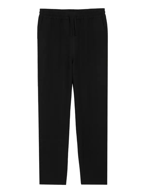 AMI Paris Blended Linen Elasticated Waist Trousers - Black