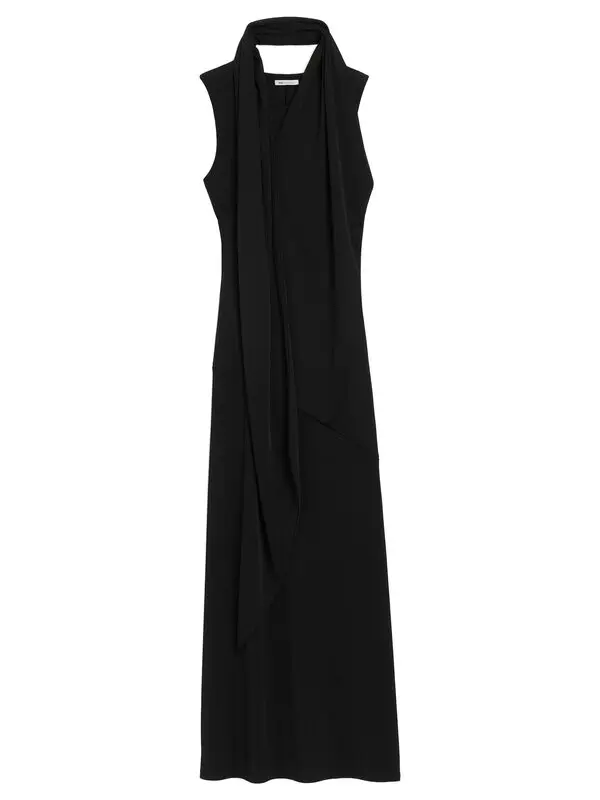 AMI Paris Jersey Maxi Lavalliere Dress - Black