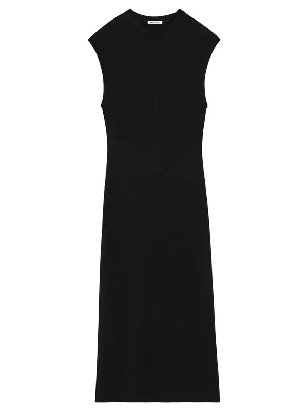AMI Paris Sleeveless Fitted Long Dress - Black