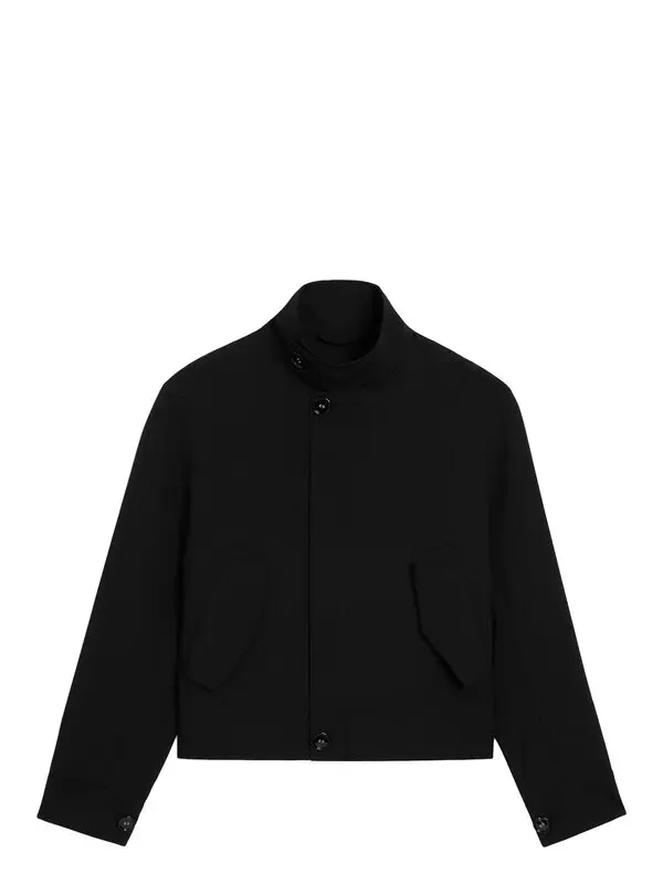 AMI Paris Wool Gabardine Harrington Jacket - Black