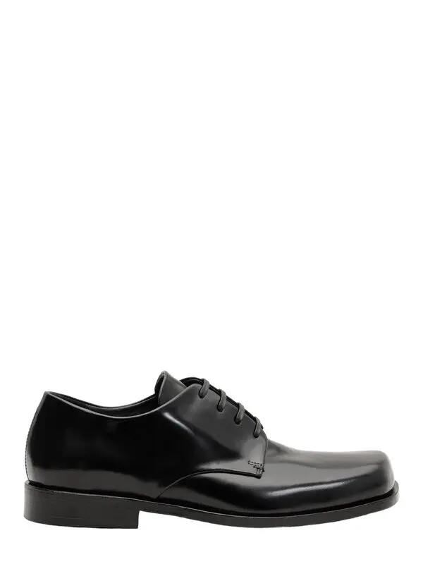 AMI Paris Cow Leather Derby Shoes - Black