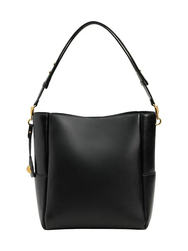 AMI Paris Smooth Leather Carrousel Bucket Bag - Black