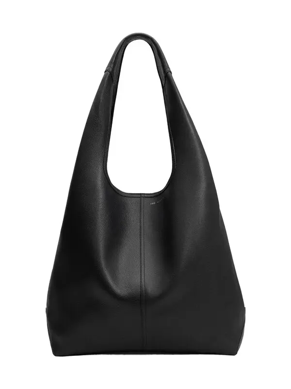 AMI Paris Etienne Soft Leather Hobo Bag - Black