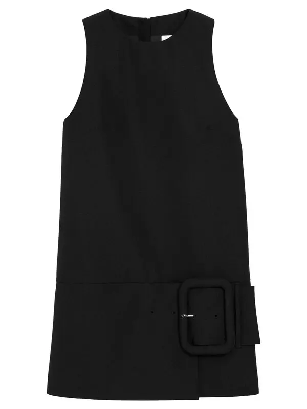 AMI Paris Wool Mini Dress With Buckle Detail - Black