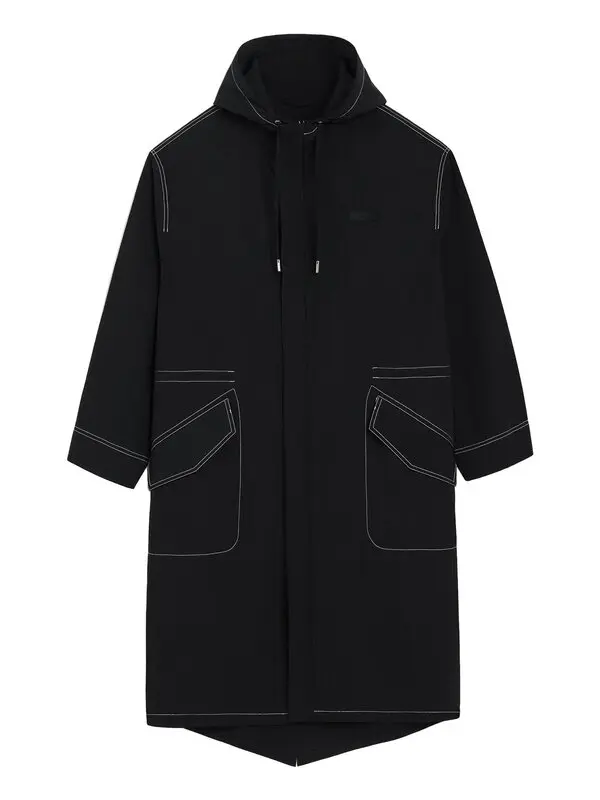 AMI Paris Nylon Long Parka - Black